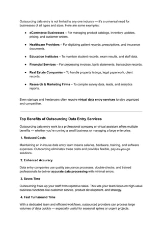 Boost Business Efficiency with Professional Data Entry Services | PDF
