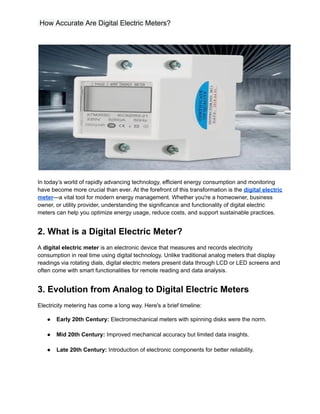 How Accurate Are Digital Electric Meters? | PDF