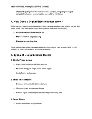 How Accurate Are Digital Electric Meters? | PDF