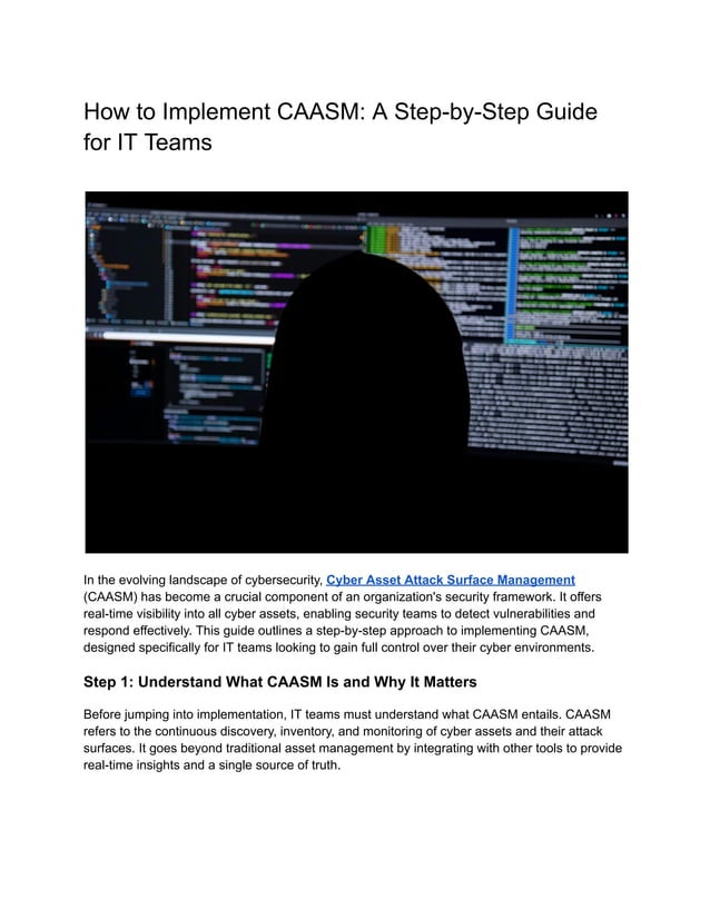 How to Implement CAASM: A Step-by-Step Guide for IT Teams | PDF