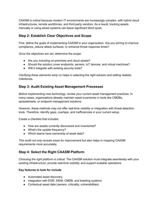 How to Implement CAASM: A Step-by-Step Guide for IT Teams | PDF
