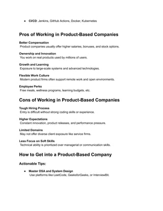 Product Based Companies: Definition, Examples, and Career Insights | PDF
