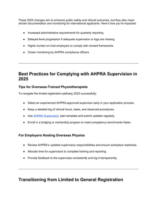 Understanding the 2025 Updates to AHPRA Limited Registration ...