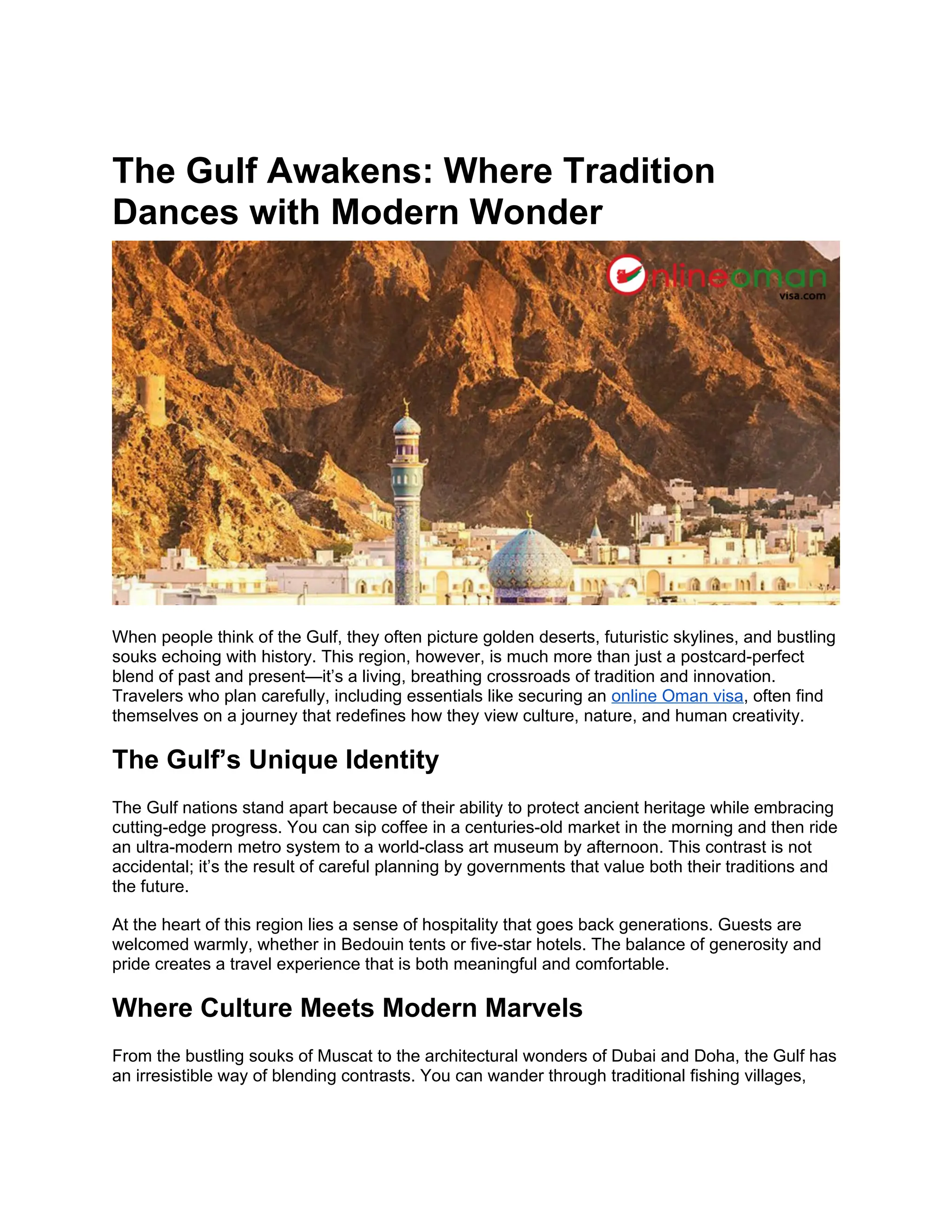 The Gulf Awakens: Where Tradition Dances with Modern Wonder | DOCX