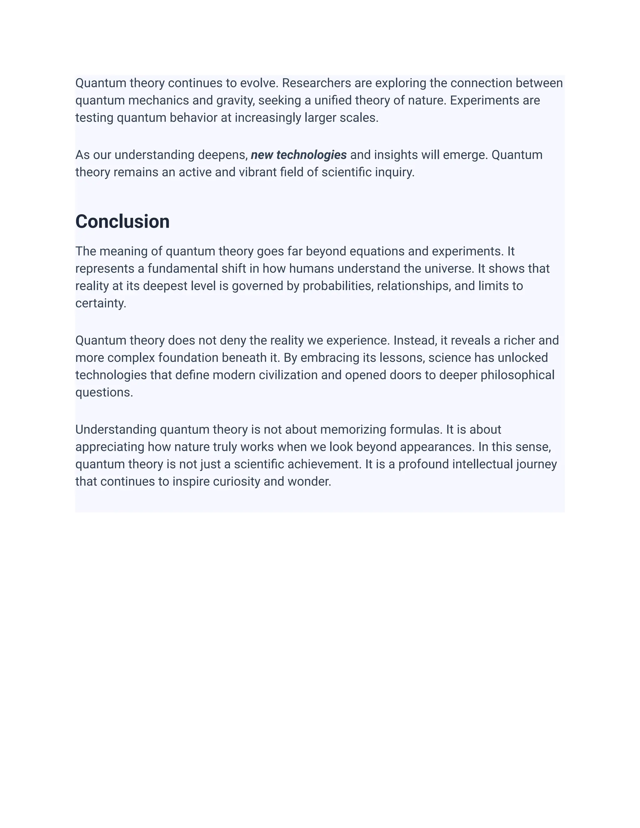 The Meaning of Quantum Theory. A Wonderous Explanation | PDF