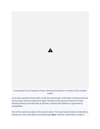 The Meaning of Quantum Theory. A Wonderous Explanation | PDF