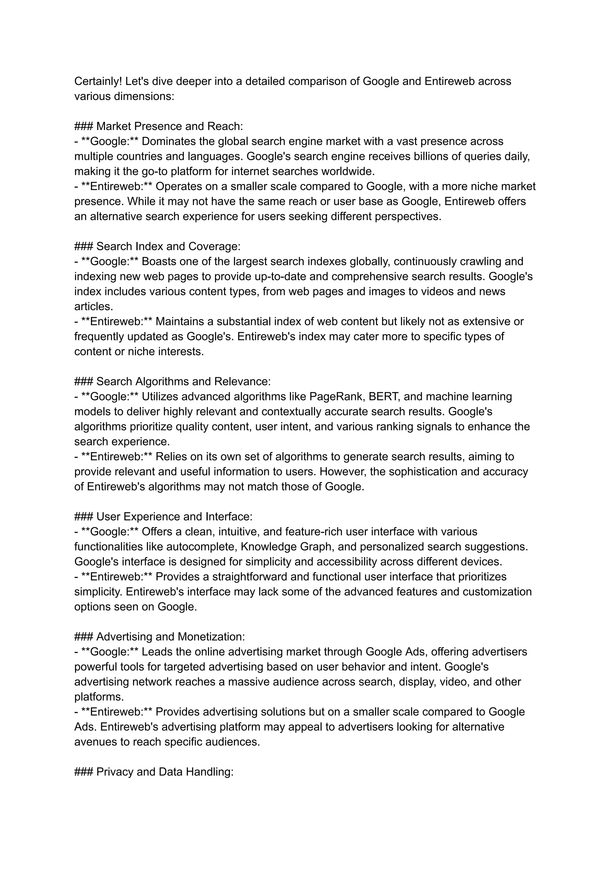 Google vs entireweb which is better?.... | PDF | Search | Internet