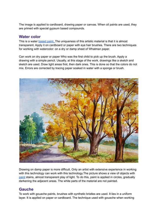 Materials and techniques for art painting ideas | PDF