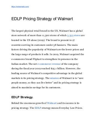 EDLP Pricing Strategy of Walmart