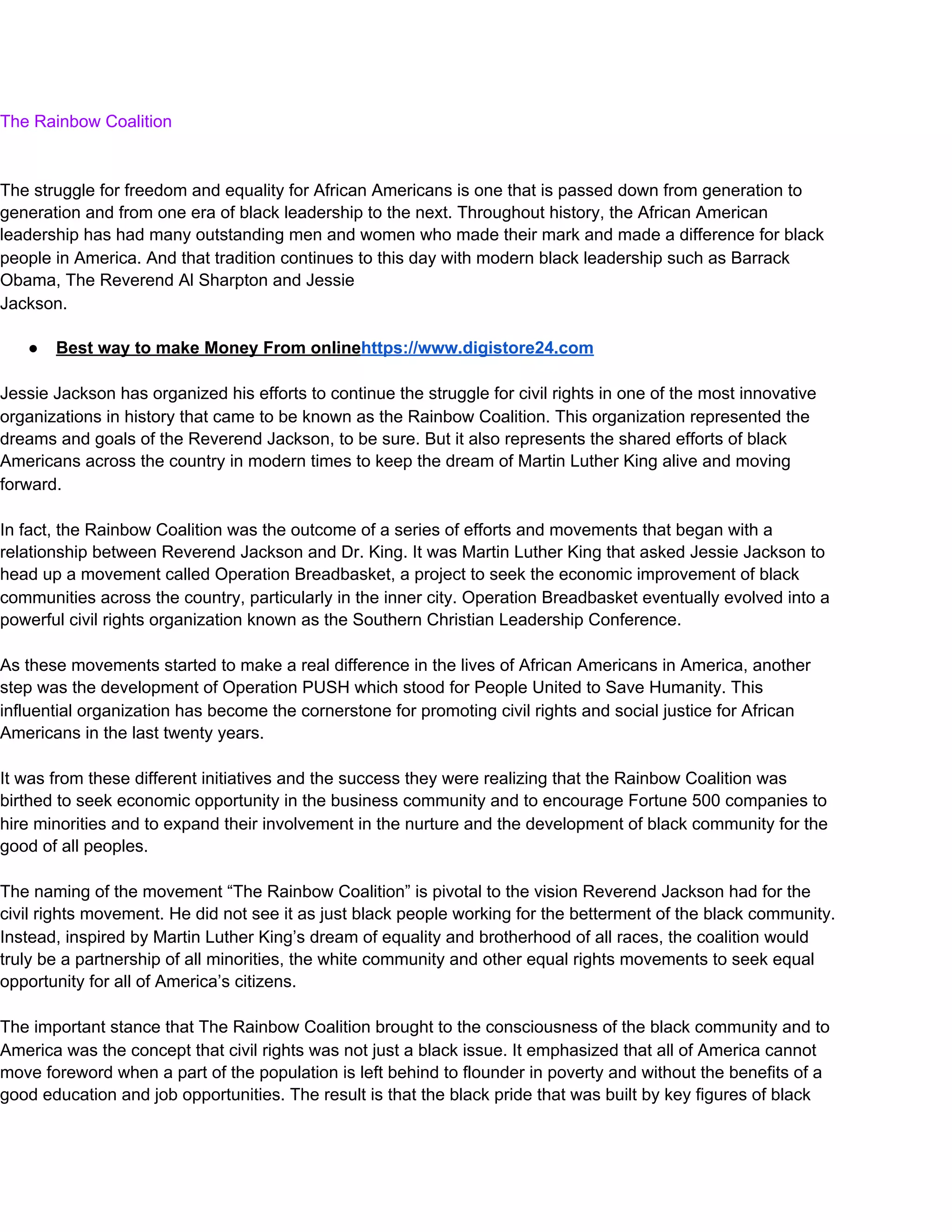 THE RAINBOW COALITION | PDF