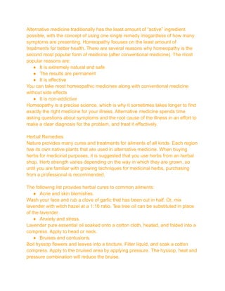 Alternative Medicine: The Ins and Outs of Non-Traditional Healing | PDF ...