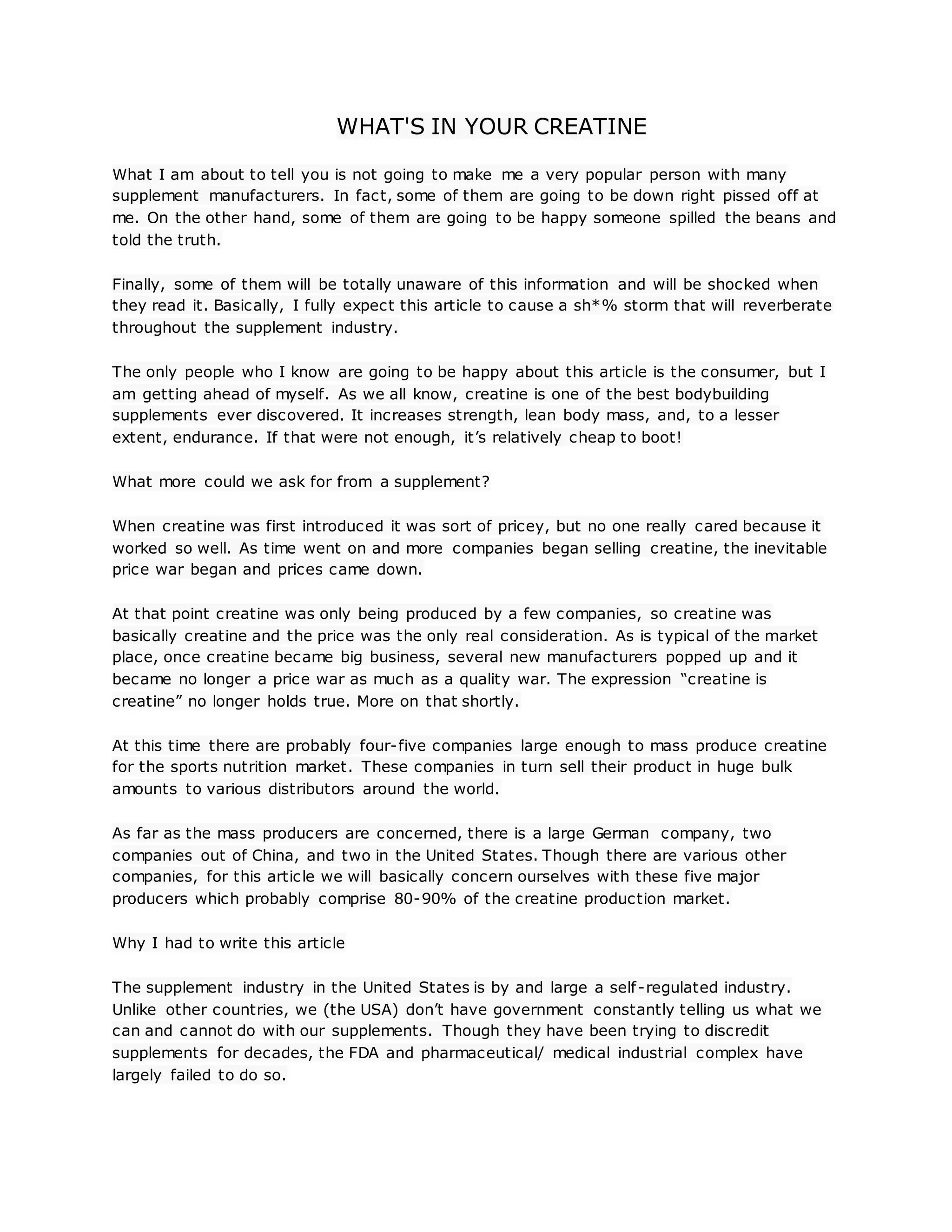 WHAT'S IN YOUR CREATINE | DOCX