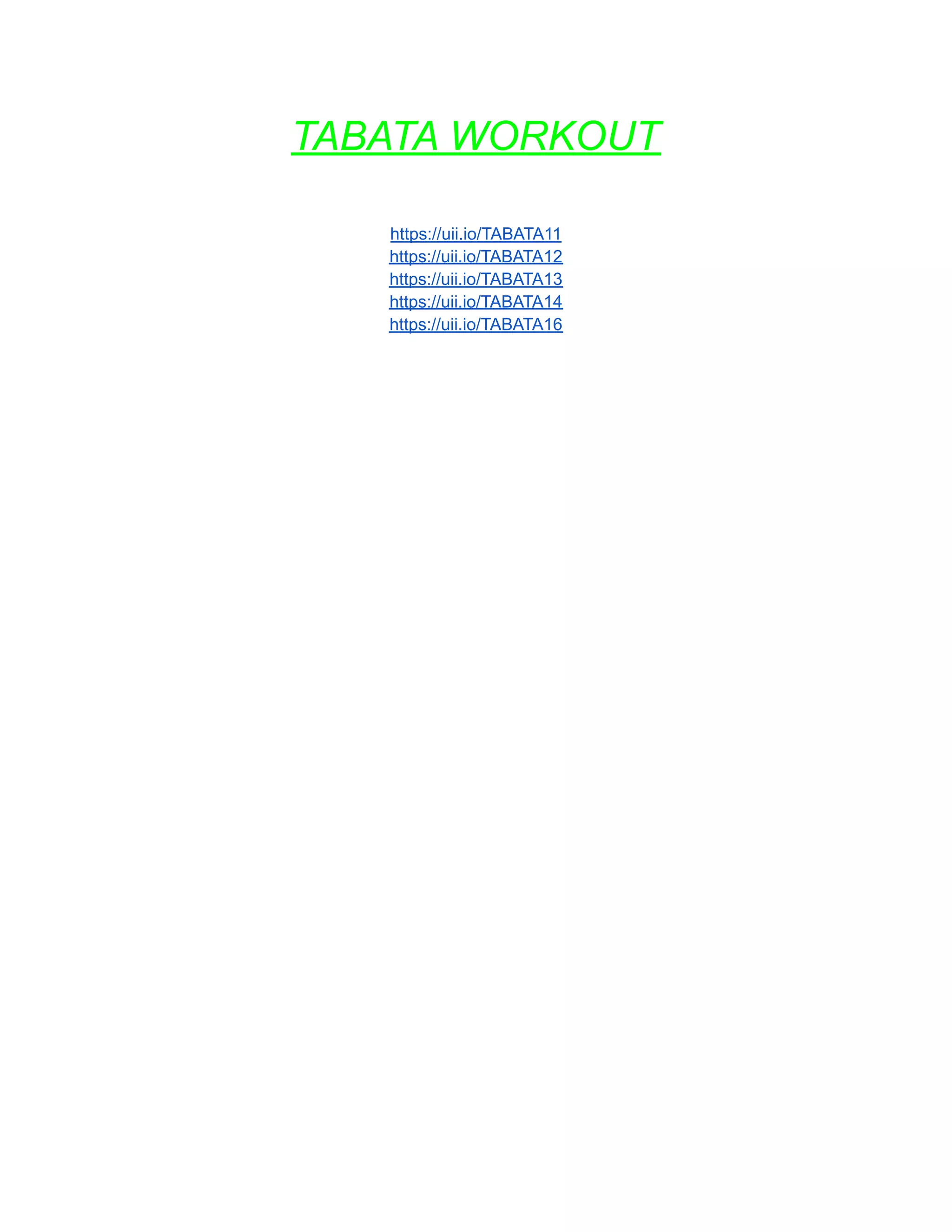 TABATA WORKOUT | PDF