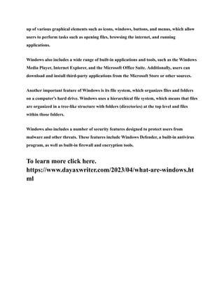 What are windows? | PDF