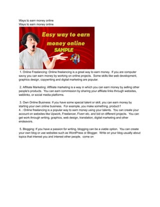 Easy way to earn money online | PDF