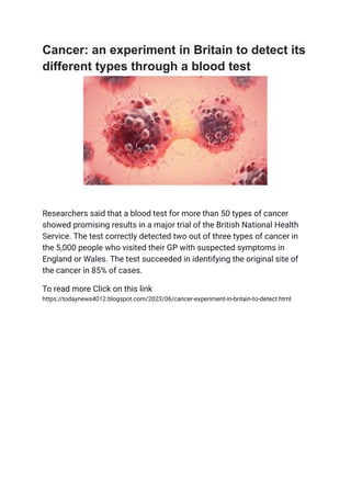 Cancer | PDF | Blood Disorders | Diseases and Conditions