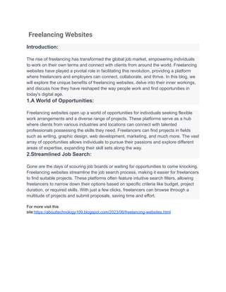 freelancing websites | PDF | Freelance Writing | Content Production