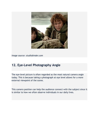 Photography Angles You Can Copy For Photoshoot | PDF