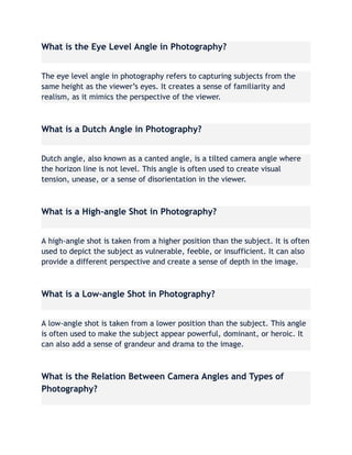 Photography Angles You Can Copy For Photoshoot | PDF | Photography ...
