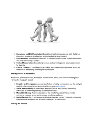 Striking a Balance: The Quest for an Educated and Aware Society | PDF