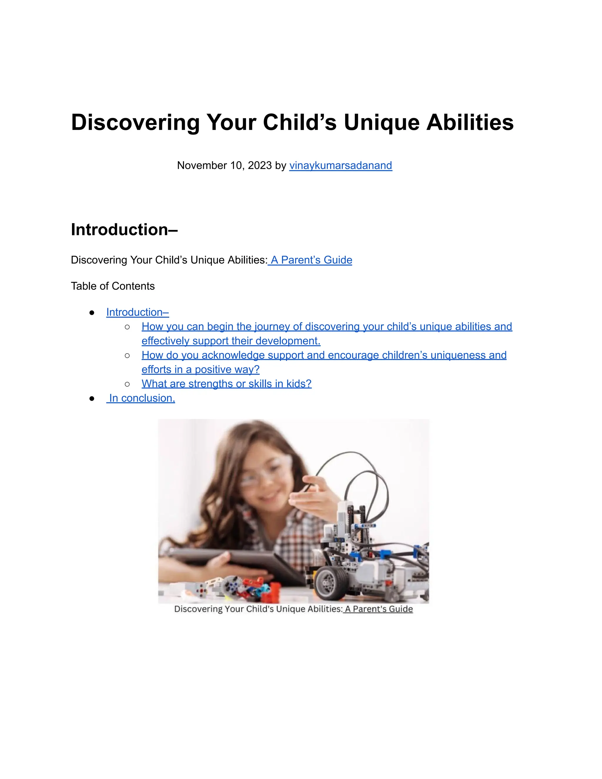 Discovering Your Child’s Unique Abilities | PDF