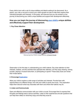 Discovering Your Child’s Unique Abilities | PDF | Parenting Children ...
