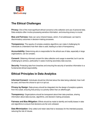 Ethical Considerations in Data Analytics | PDF