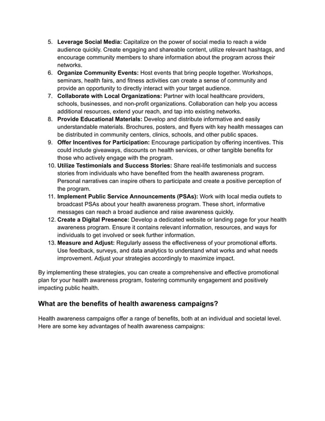 “Blueprint for Impact: Essential Tips for Organizing Health Awareness ...