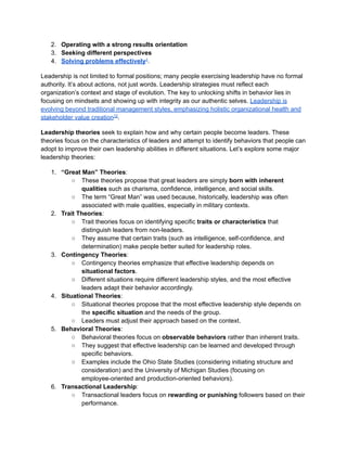 Leadership Theory's . Learn from a leader | PDF