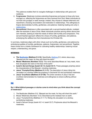 The Power of Meekness: The Biblical Wisdom | PDF