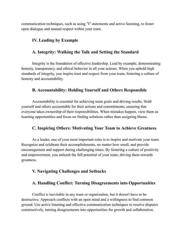 From Team Member to Leader: Developing Leadership Qualities | PDF