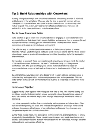 Feeling Isolated at Work? 8 Tips to Help You Feel Included | PDF
