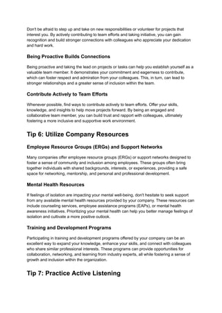 Feeling Isolated at Work? 8 Tips to Help You Feel Included | PDF