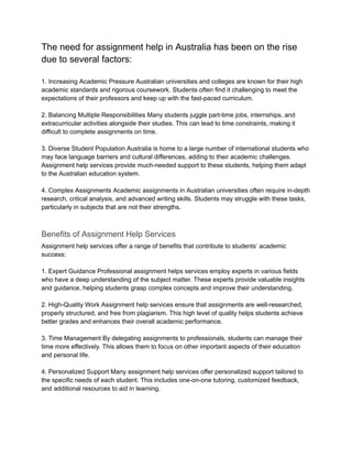 Assignment Help Australia: Quality Support for Academic Achievement ...