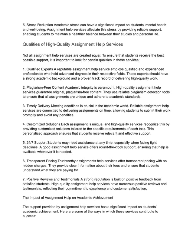 Assignment Help Australia: Quality Support for Academic Achievement | PDF