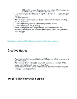 PPID vs PPS vs Topics API PPS: Publishers Provided Signals | PDF