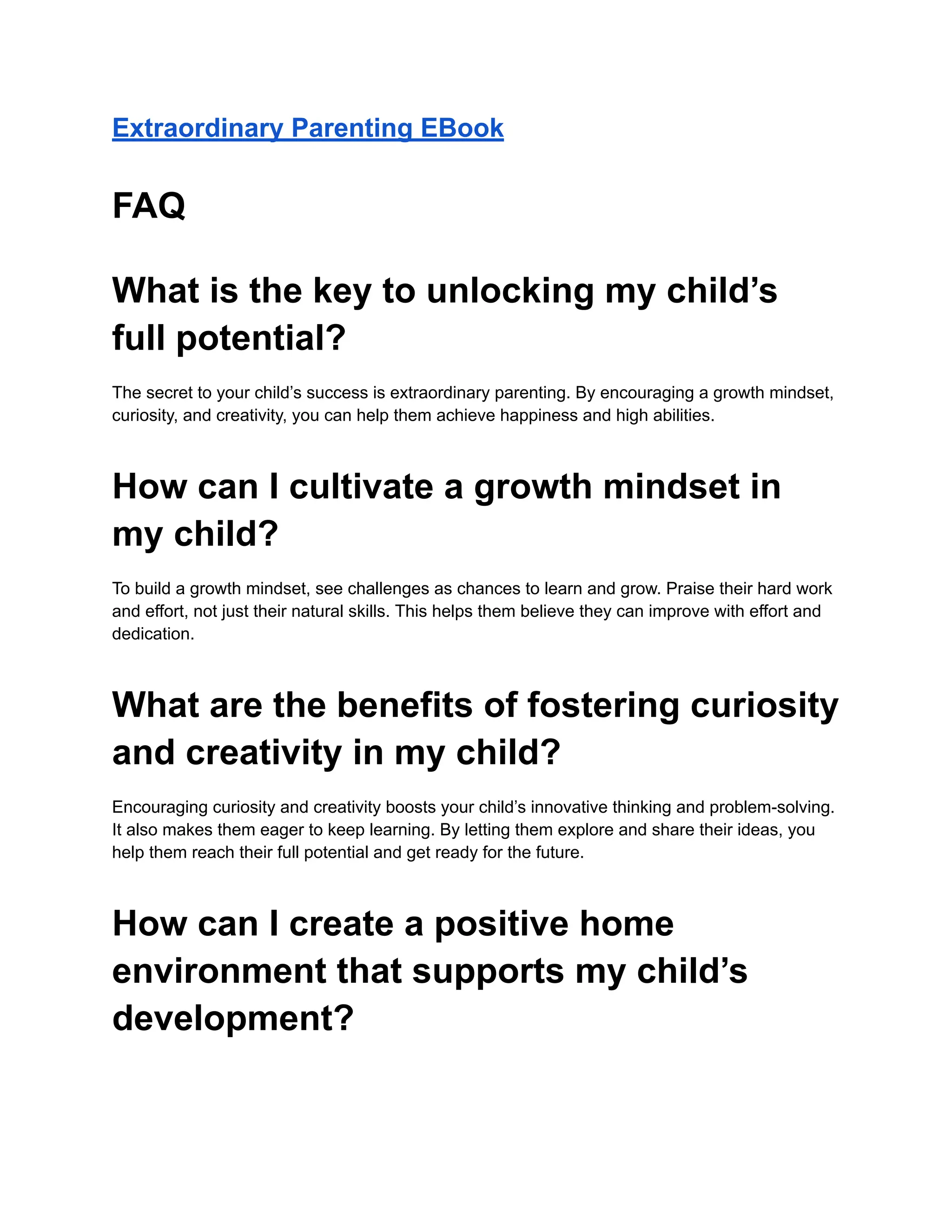 Extraordinary Parenting: Raising Happy, Genius Kids | PDF | Parenting ...