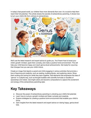 Extraordinary Parenting: Raising Happy, Genius Kids | PDF | Parenting ...