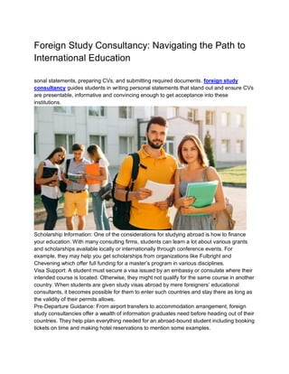 Foreign Study Consultancy: Navigating the Path to International ...