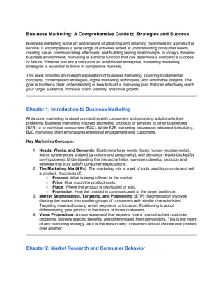 Business Marketing: A Comprehensive Guide to Strategies and Success | PDF