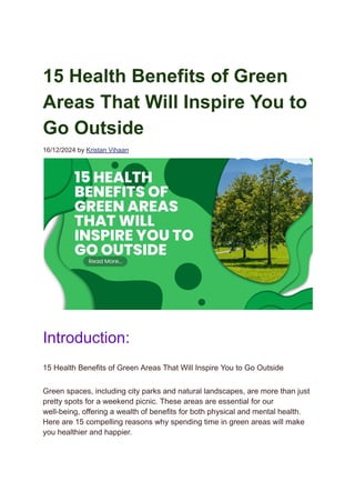 15 Health Benefits of Green Areas That Will Inspire You to Go Outside | PDF