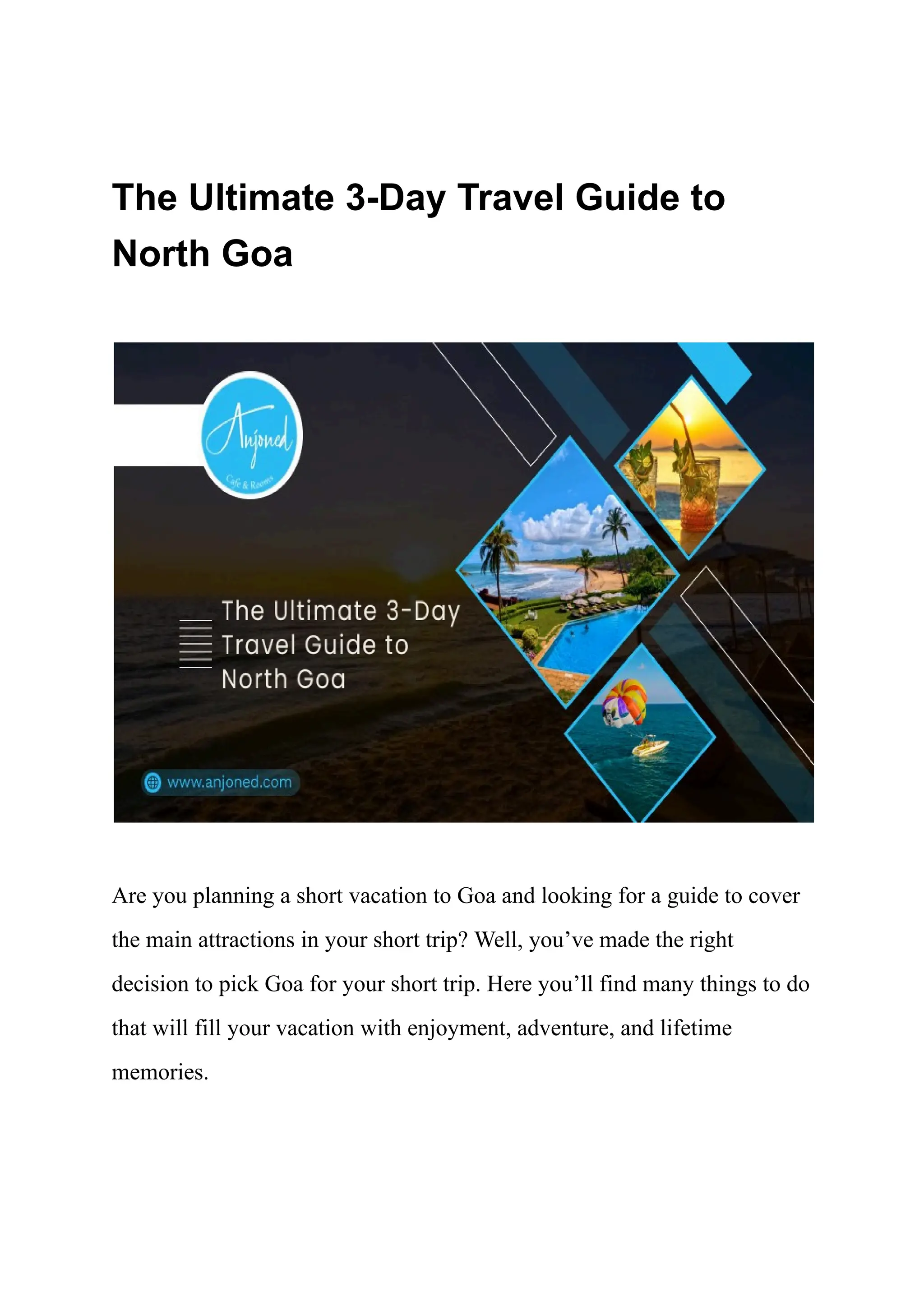 The Ultimate 3-Day Travel Guide to North Goa | PDF
