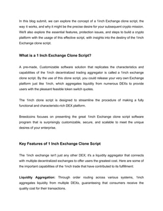 1 inch Exchange clone script development | PDF