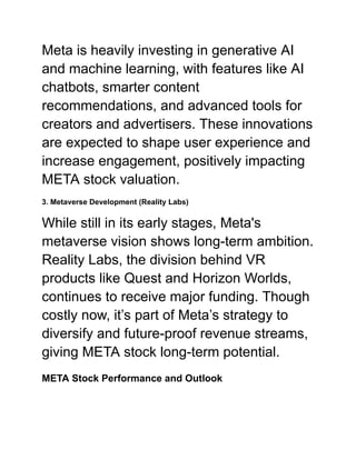 META Stock: Meta Platforms' Bold Bet on the Future | PDF
