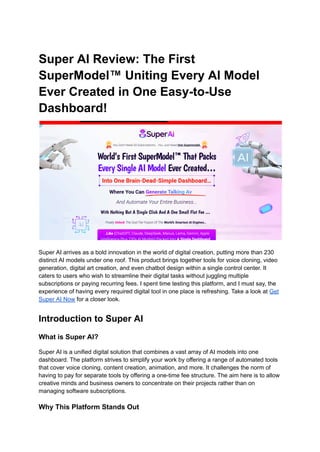 Super AI Review: The First SuperModel™ Uniting Every AI Model Ever ...