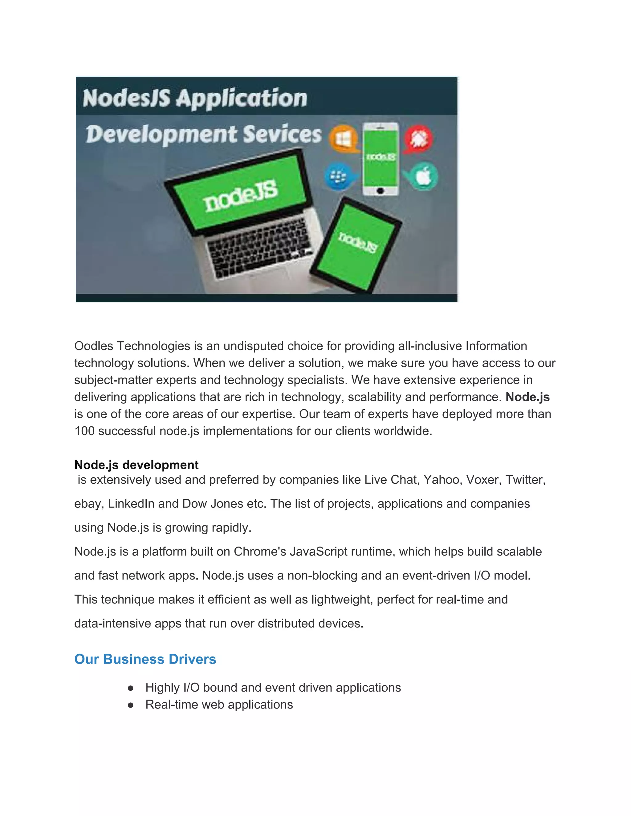 NodeJS Application Development services | PDF
