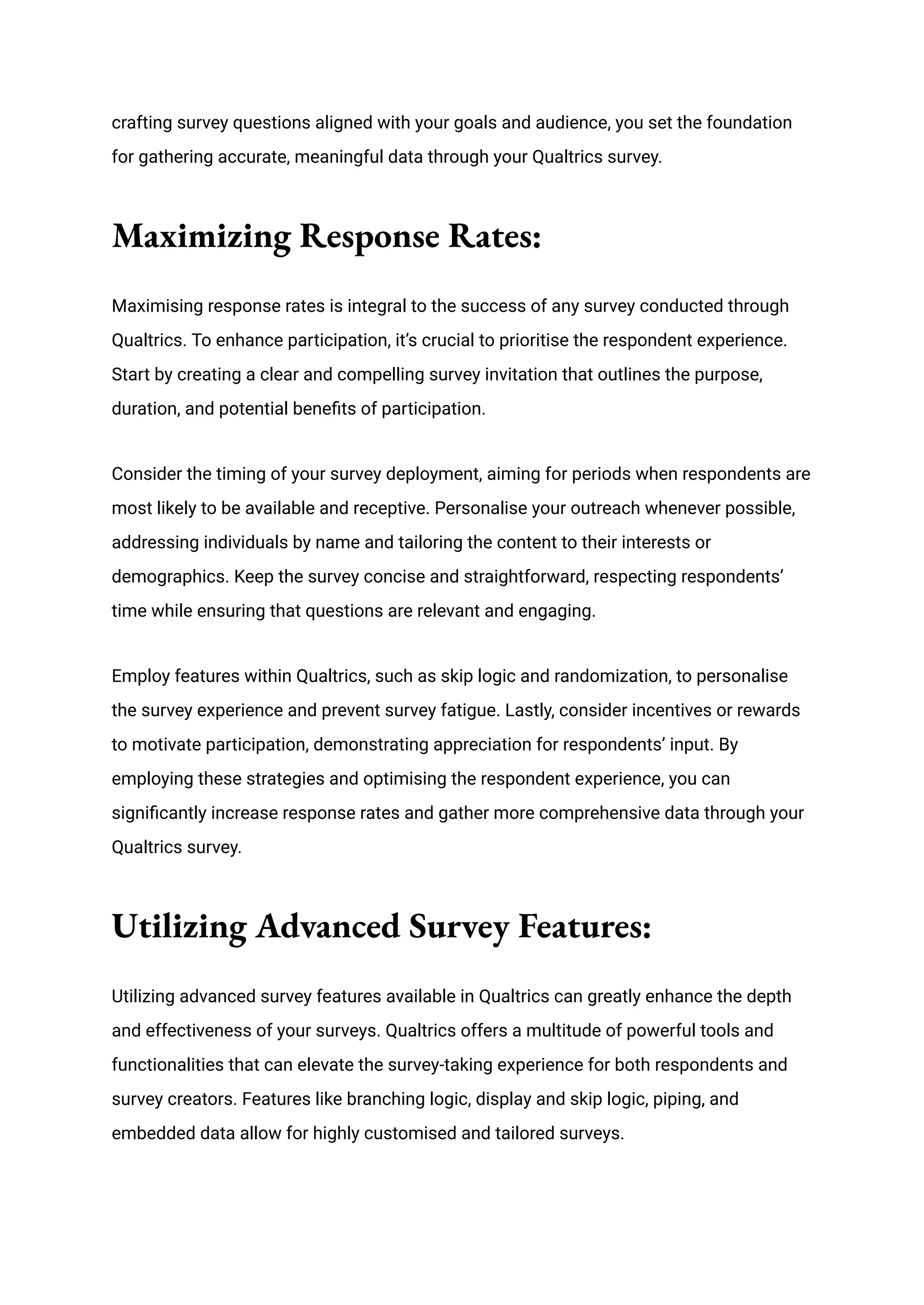 Success Tips for Qualtrics Surveys | PDF