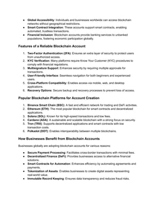 Blockchain Accounts: Secure Digital Identity for the Future | PDF