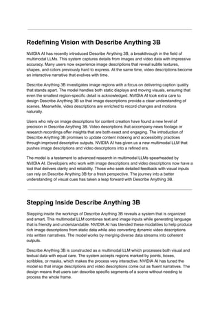 NVIDIA AI Releases AI for Precise Visual Descriptions: Meet the Describe Anything 3B multimodal ...
