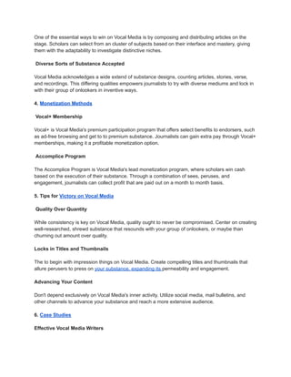 earn from vocal media by writing or typing | PDF